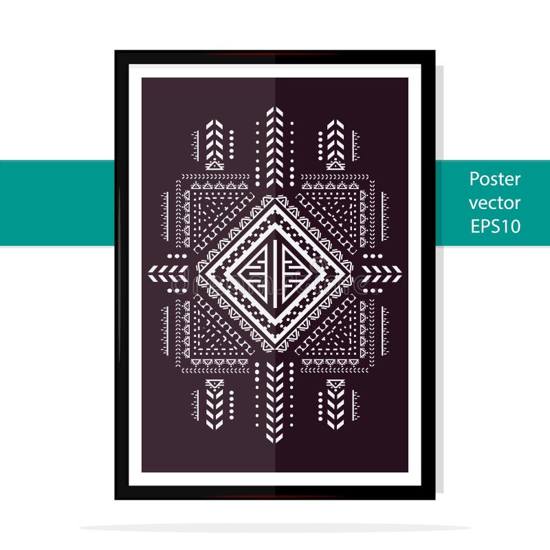 Vintage Poster Ethnic Patterns. Stock Vector - Illustration of ...