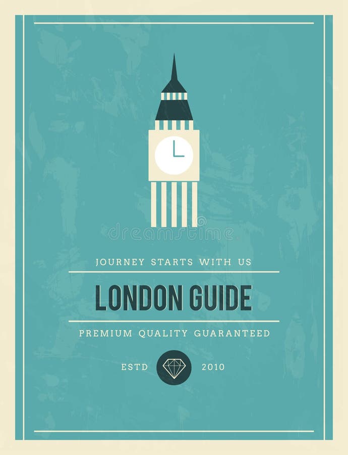 Vintage Poster for London Guide Stock Vector - Illustration of banner ...