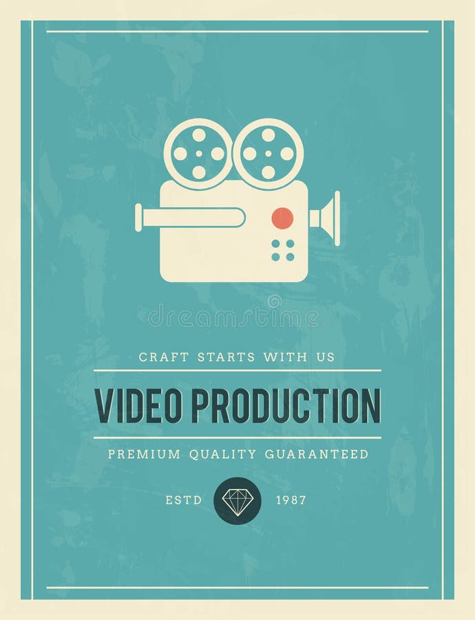 Vintage Poster for Video Production Stock Vector - Illustration of ...