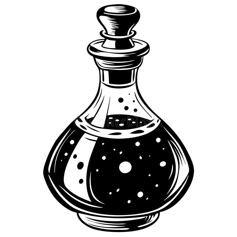 Vintage Potion Bottle Vector Illustration for Magic or Alchemy Themes ...