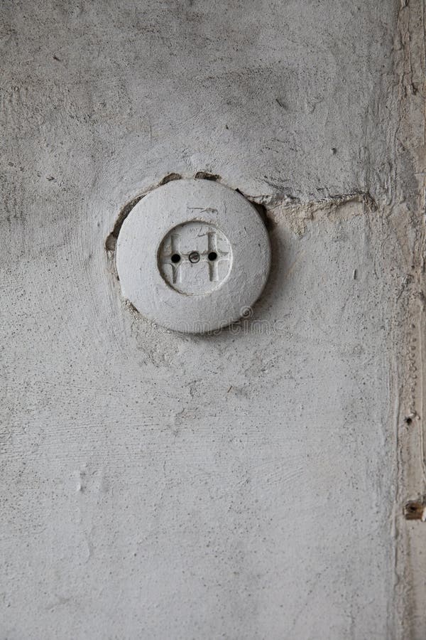 Vintage Power socket. stock image. Image of wall, connection - 209331699
