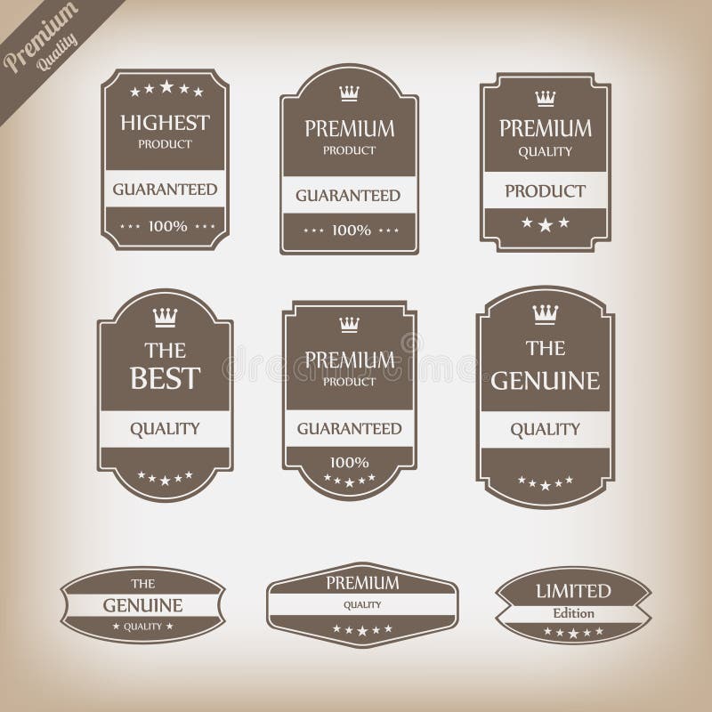 Quality labels and seals stock vector. Illustration of packaging - 13399936