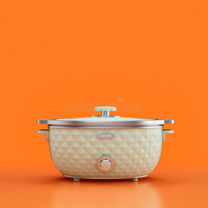 Vintage Pressure Cooker, Retro Kitchen Appliance Front View, 3d ...