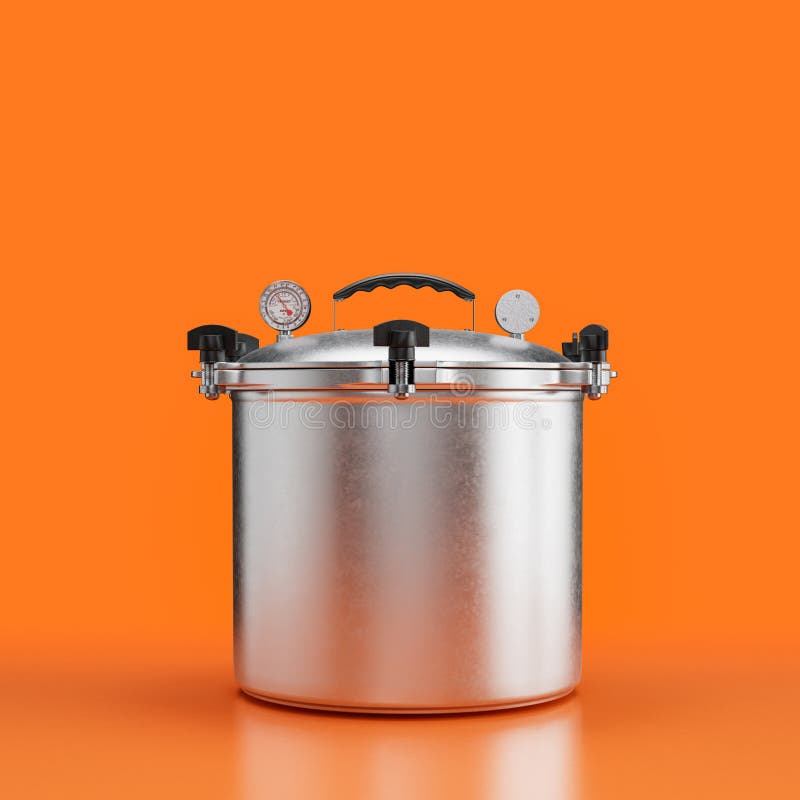 Vintage Pressure Cooker, Retro Kitchen Appliance Front View, 3d ...