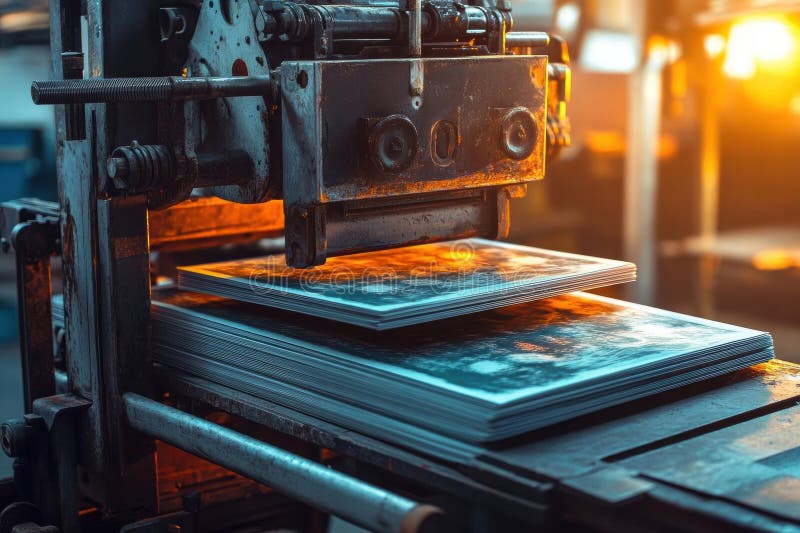 Vintage Printing Press in Action, a Glimpse into Traditional Printing ...