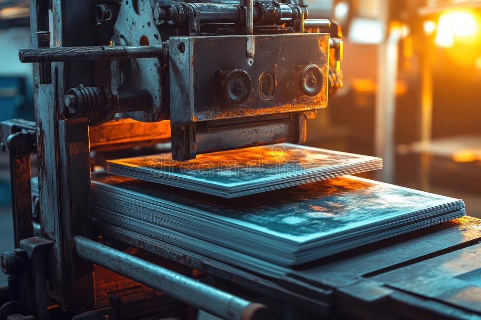 Vintage Printing Press in Action, a Glimpse into Traditional Printing ...