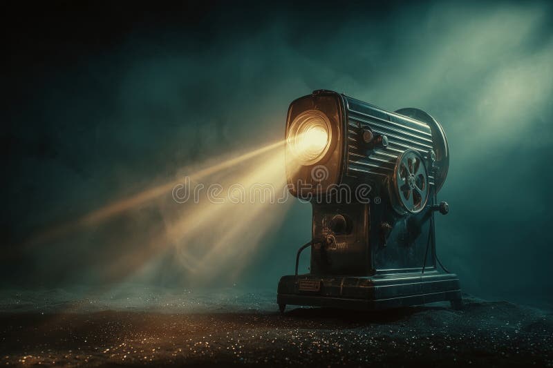 Vintage Projector Light Shining through Dusty Air with Cinematic Glow ...