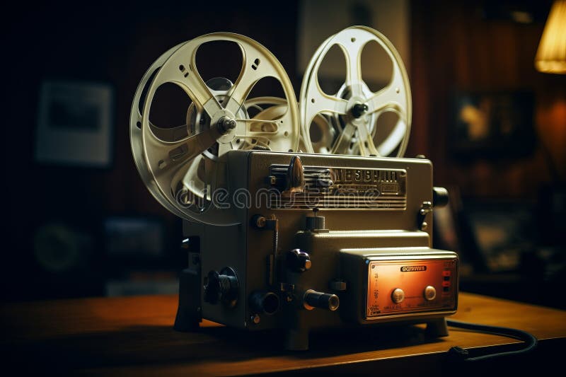 Vintage Projector Playing an 8mm Film Stock Photo - Image of awards ...