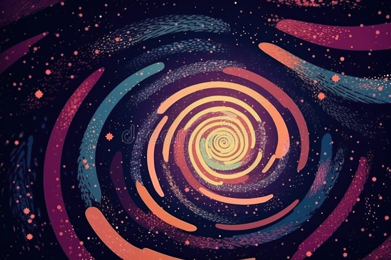Vintage Psychedelic Poster Featuring a Spiral Galaxy in Outer Space ...