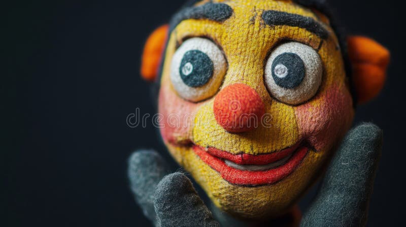 Handmade Clown Puppet with a Stitched Smile Stock Illustration ...