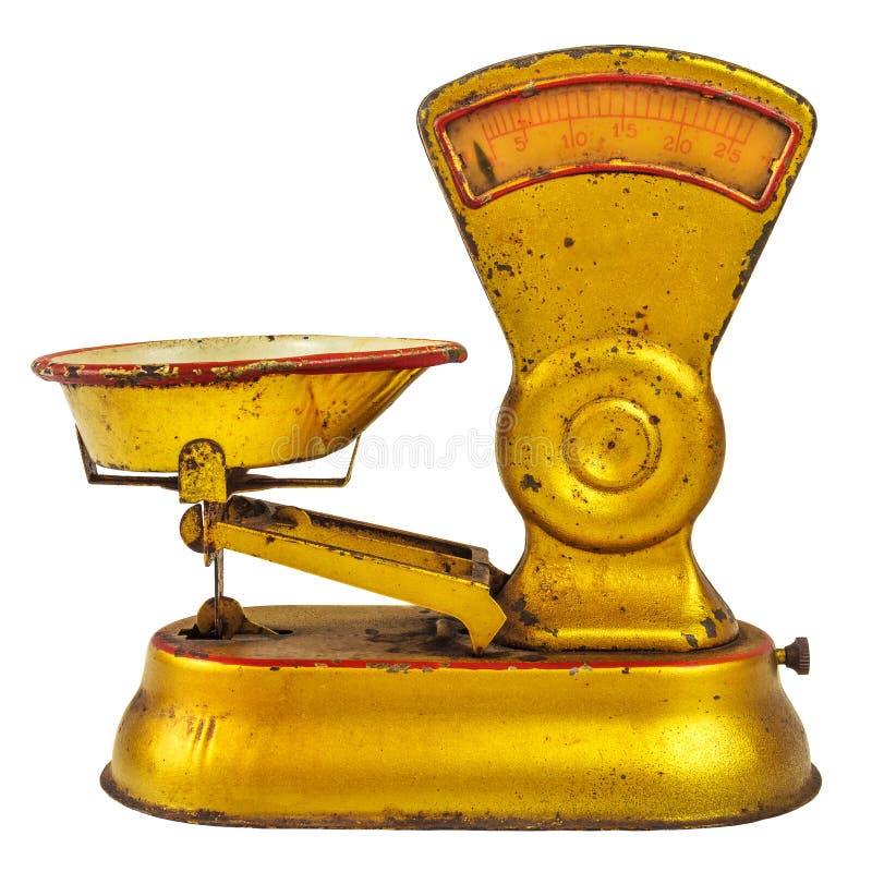 Vintage Green Weight Balance Scale Isolated on White Stock Image ...