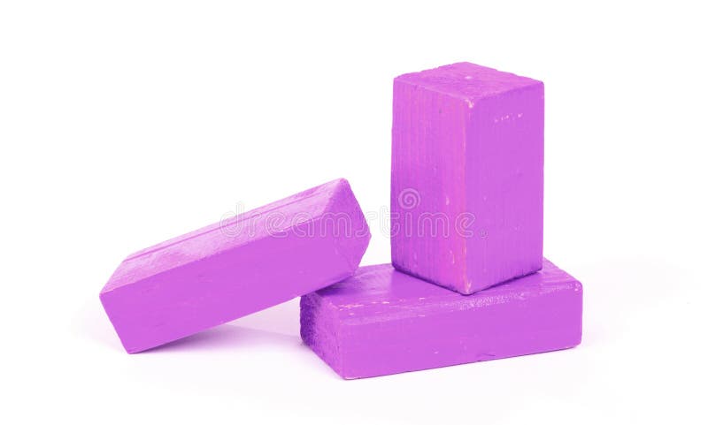 Vintage Purple Building Blocks Isolated on White Stock Image - Image of ...