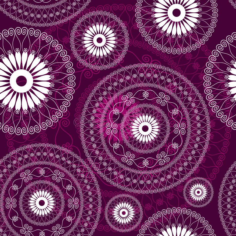 Vintage Purple Seamless Pattern Stock Vector - Illustration of curve ...
