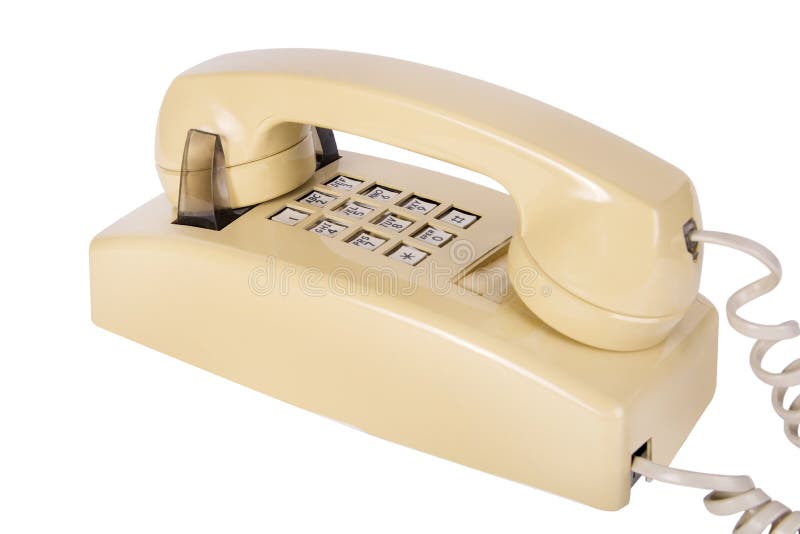 Vintage Push Button, Wired Telephone Stock Photo - Image of vintage ...
