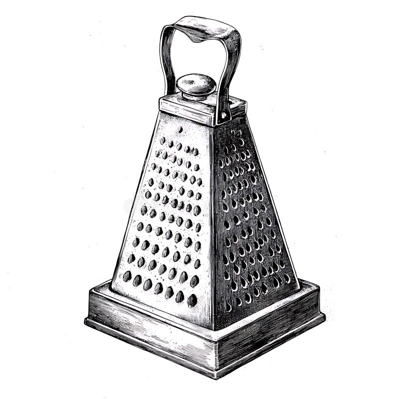 Vintage Pyramid-shaped Hand-held Grater Stock Illustration ...
