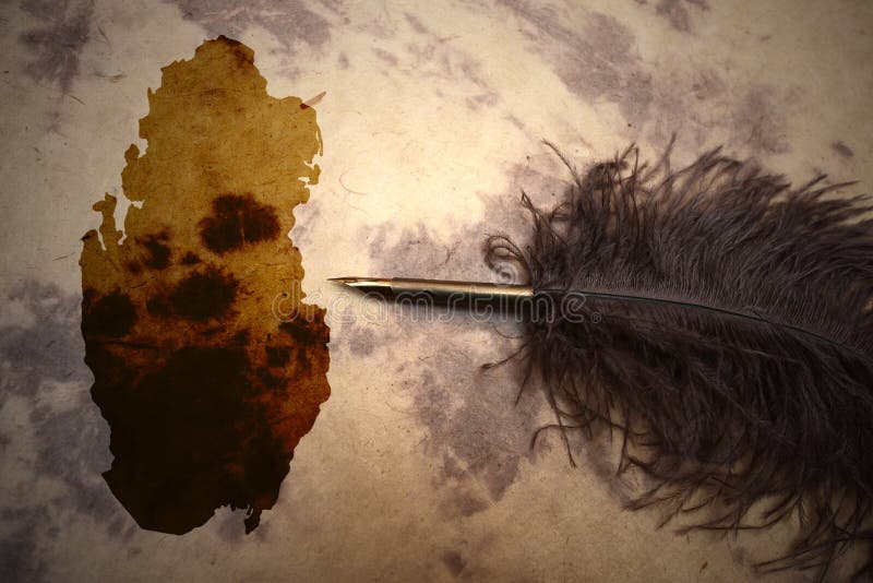 Vintage Qatar map stock image. Image of discovery, history - 96885221