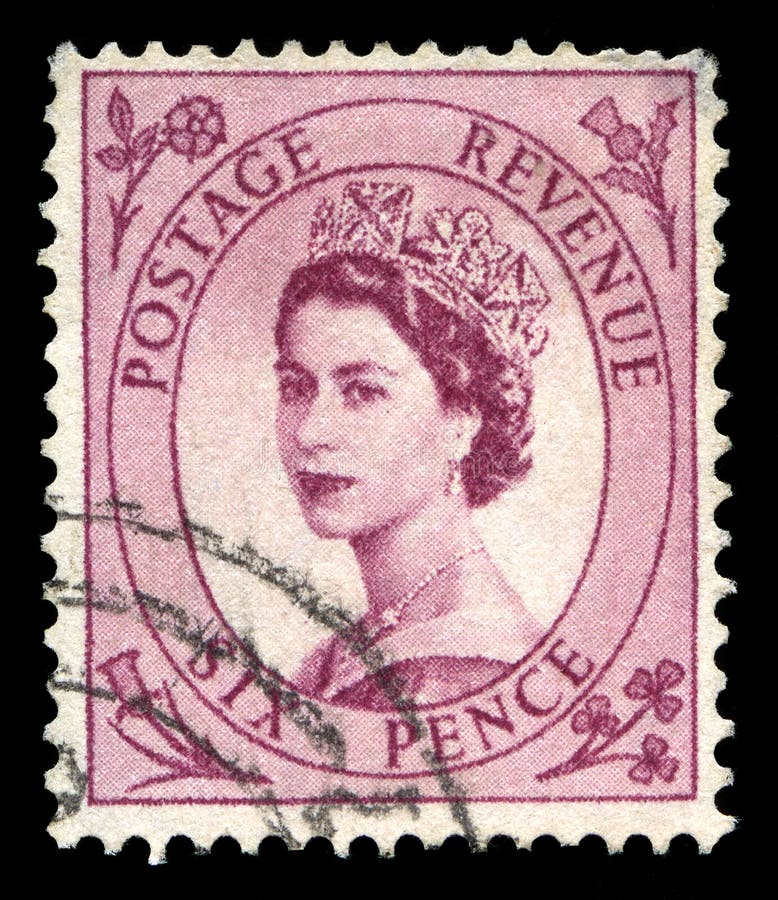 Vintage Queen Elizabeth Ii Postage Stamp Editorial Image Image Of