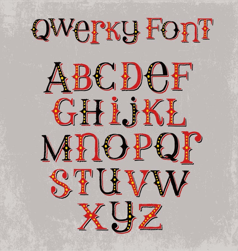 Vintage Quirky Hand Drawn Font with Mixed Upper and Lower Case Letters ...
