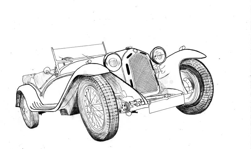 Vintage race car stock illustration. Illustration of roadster - 88044977