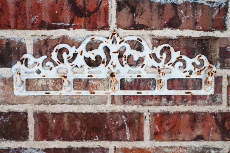 Vintage Rack on Red Brick Wall Stock Photo - Image of grungy, vivid ...