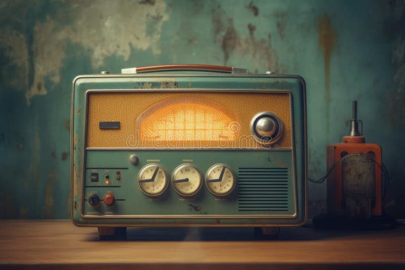 Vintage Radio Against the Wall. Digital Art Stock Illustration ...