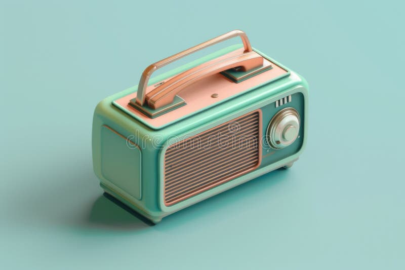 Vintage Radio in Bright Colors, Perfect for Retro Design Projects Stock ...