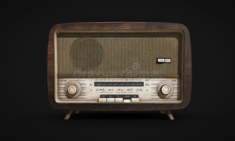 A vintage Radio (3D model) stock illustration. Illustration of radio ...
