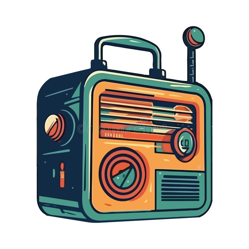 Vintage Radio Equipment Old Fashioned Stock Vector - Illustration of ...