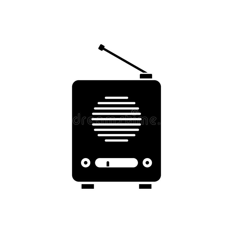 Vintage Radio Icon for Media Concept Stock Vector - Illustration of ...