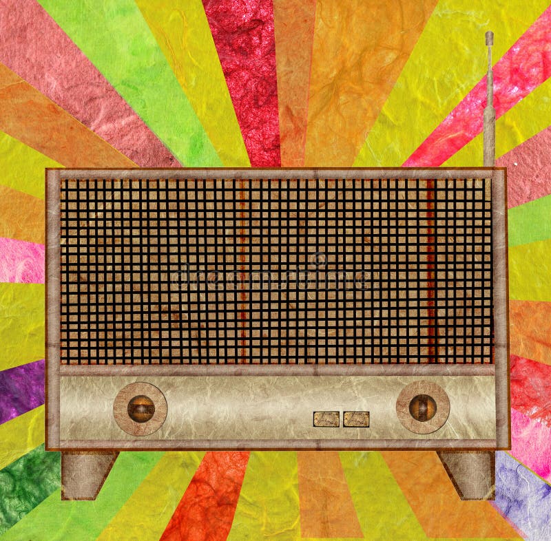 Vintage Radio Icon Mulberry Paper Stock Image - Image of remember ...