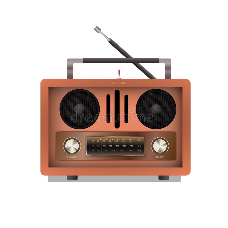Vintage Radio Illustration Design Stock Vector - Illustration of music ...