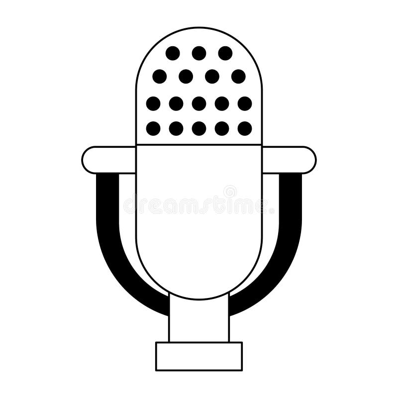 Vintage Radio Microphone Symbol Stock Vector - Illustration of speak ...