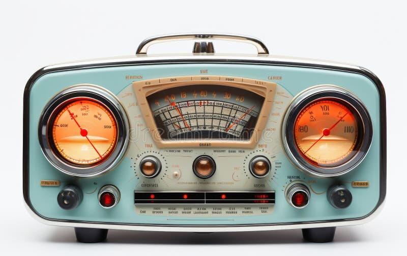 A Vintage Radio with Two Dials Stock Illustration - Illustration of ...