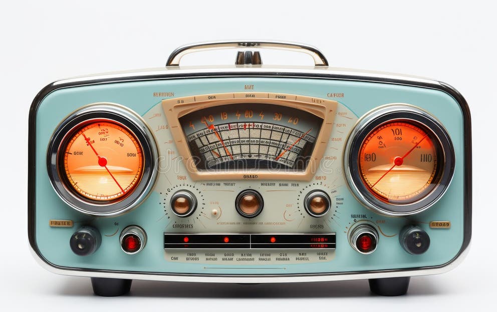 A Vintage Radio with Two Dials Stock Illustration - Illustration of ...