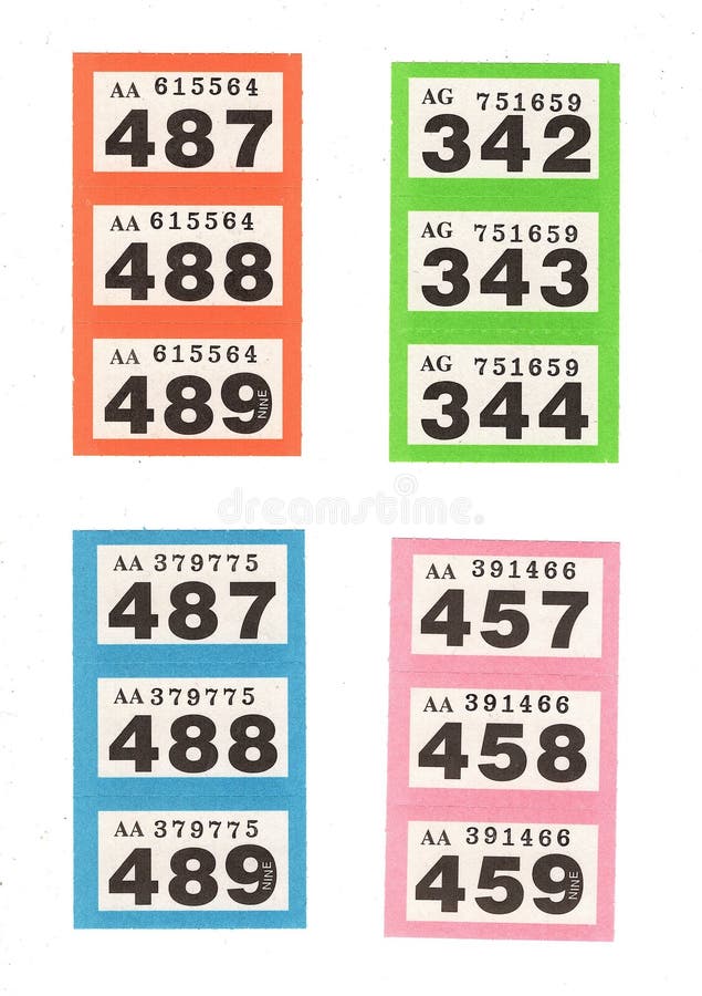 Vintage Raffle Tickets on a White Background. Stock Image - Image of ...
