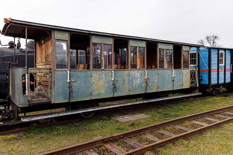 Vintage Railway Carriage Train Waiting on the Platform. Stock Photo ...