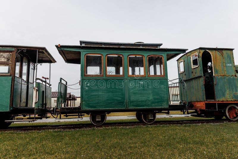 Vintage Railway Carriage Train Waiting on the Platform. Stock Image ...