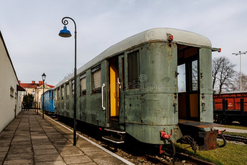 Vintage Railway Carriage Train Waiting on the Platform. Stock Image ...