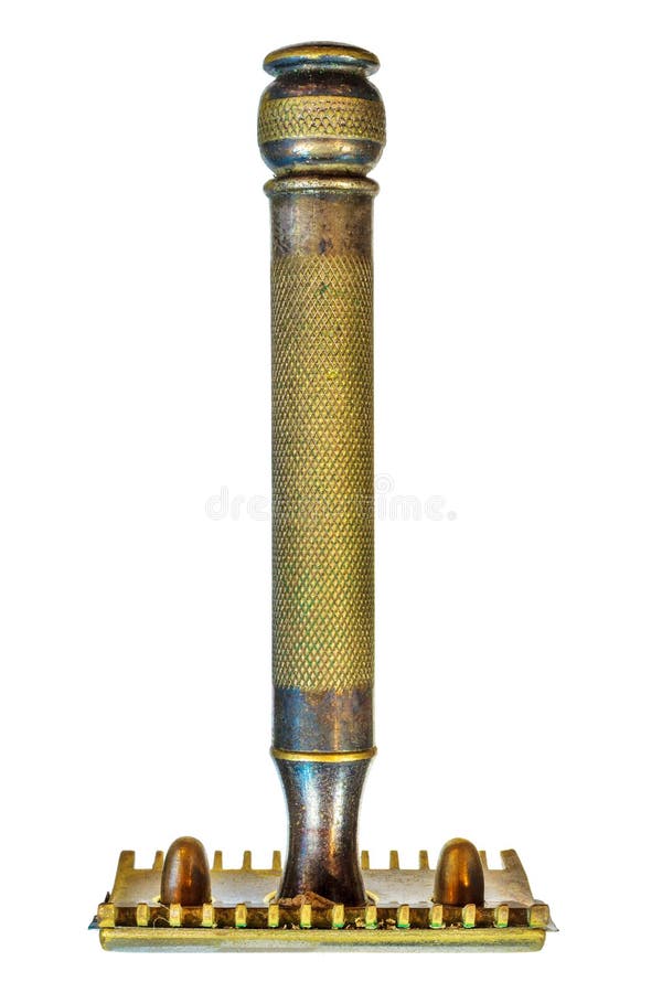 Vintage Razor Blade Isolated on White Stock Image - Image of beard ...