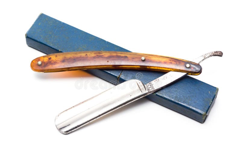 Vintage razor on white stock photo. Image of straight - 61630548