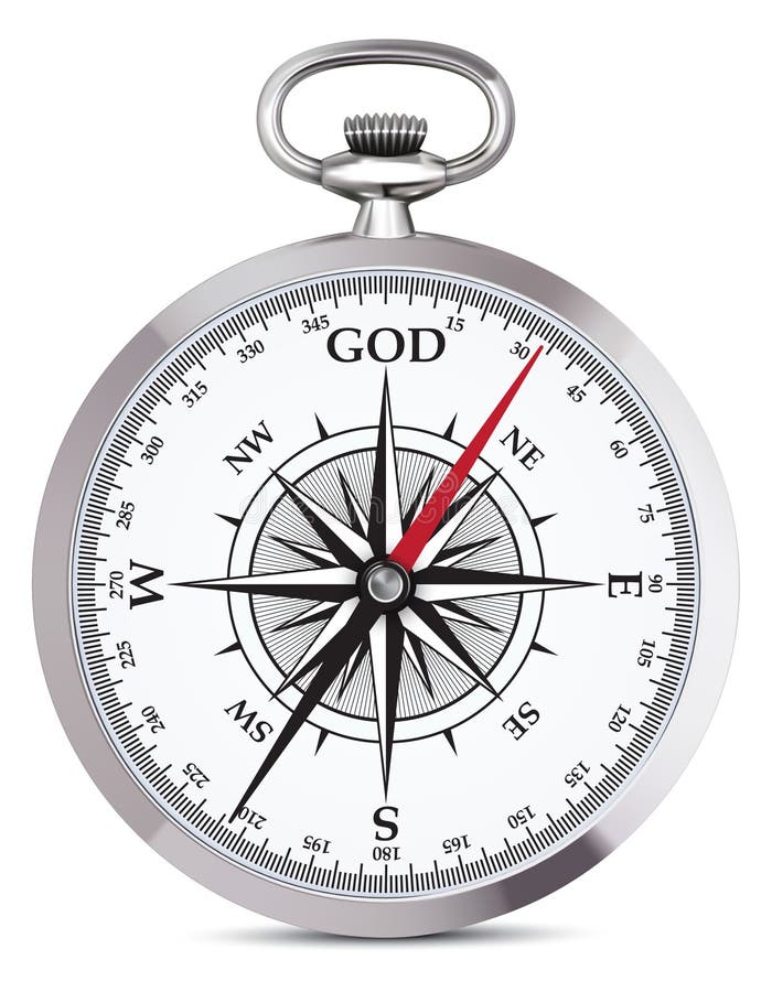 Vintage Realistic Compass in Metal Case. Vector Stock Vector ...