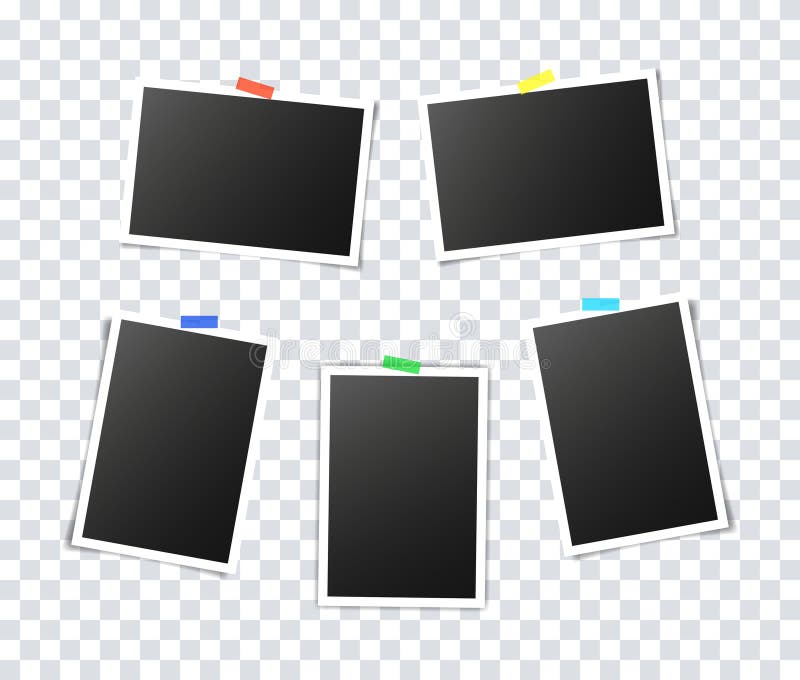 Realistic Photo Frame. Square and Rectangular Frames, Photos on Wall ...