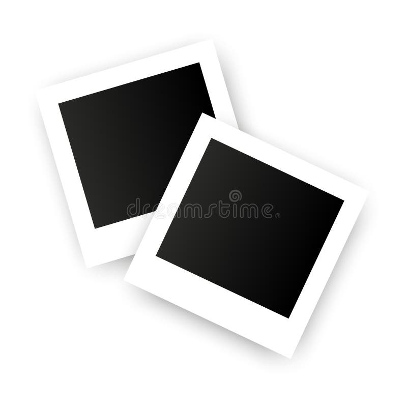 Vintage Realistic Picture. Black Two Photo Frames on White Background ...