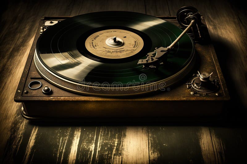 Vintage Record Player in UX UI Flat Style Stock Illustration ...