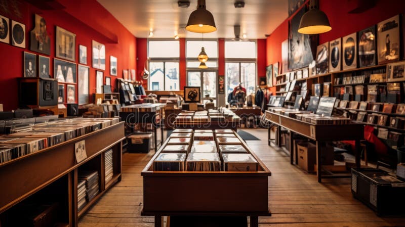 Vintage Record Store Showcasing Classics Stock Illustration ...