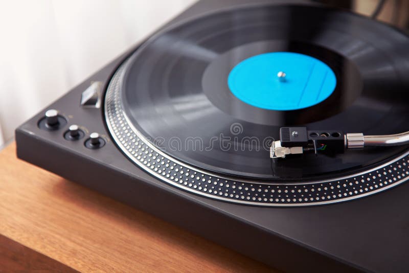 Vintage Record Turntable Plays Vinyl Disk Stock Image - Image of ...