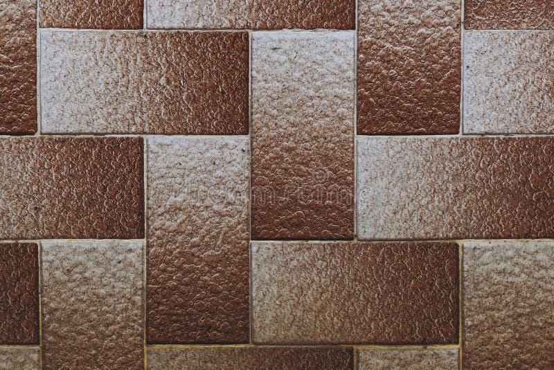 Vintage Rectangular Beige-brown Tiles Placed on the Floor Stock Image ...