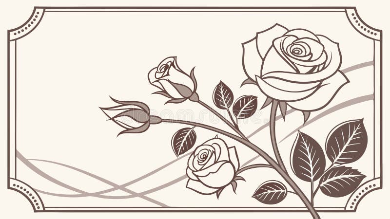 Vintage Rectangular Frame with Delicate Rose Borders Vector Art, Vector ...