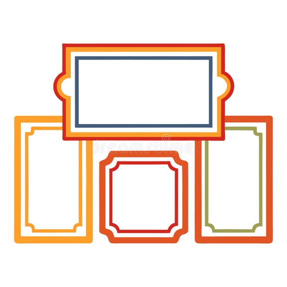 Vintage Rectangular Frame Vector Set – Elegant Ornamental Border ...