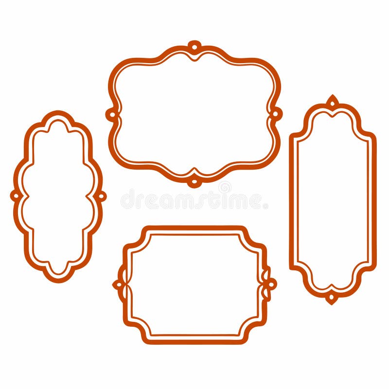 Vintage Rectangular Frame Vector Set – Elegant Ornamental Border ...